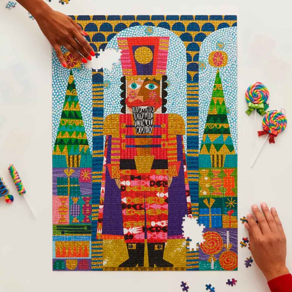 WerkShoppe Festive Nutcracker Gold Foil Jigsaw Puzzle | Farm Fresh To You