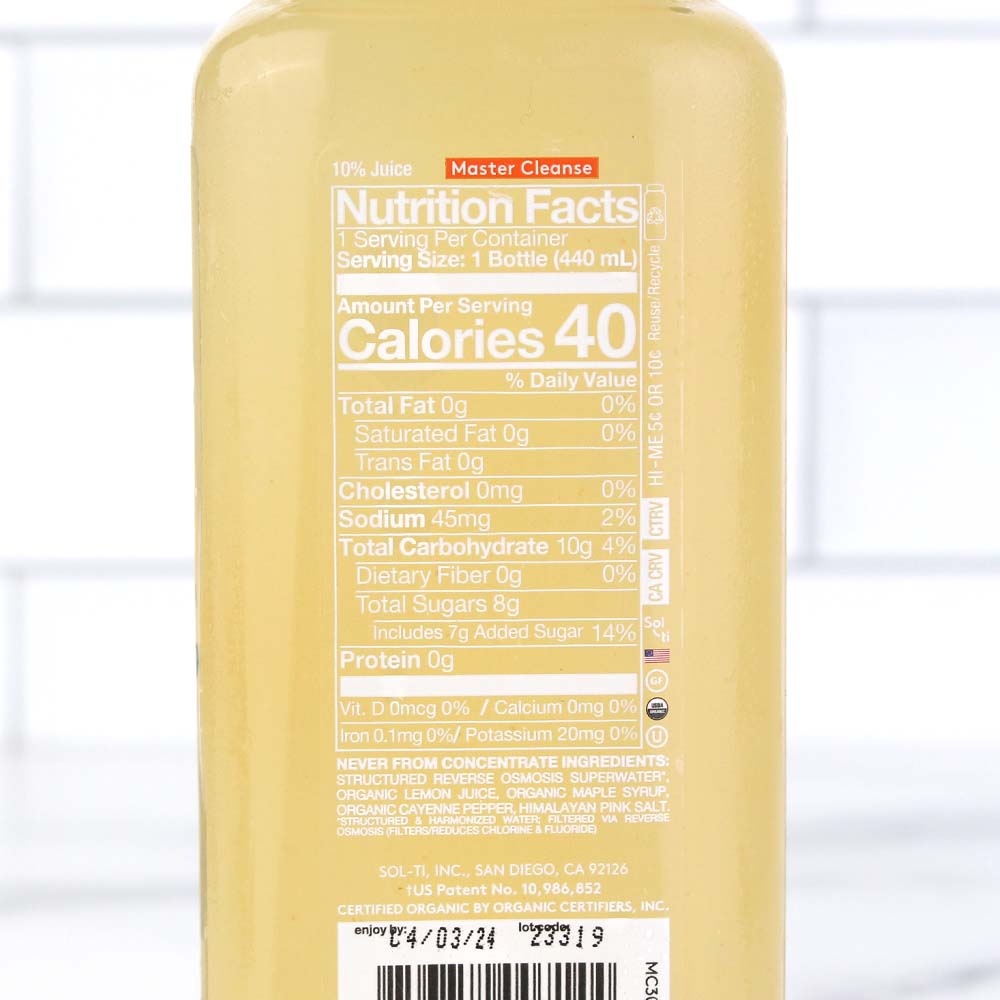 Sol-ti Organic Master Cleanse SuperAde® Juice | Farm Fresh To You