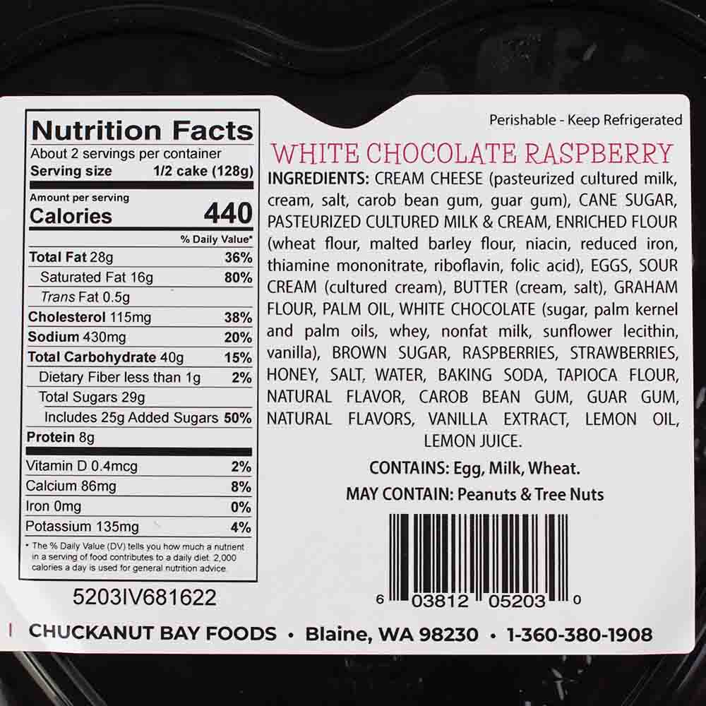 Chuckanut Bay White Chocolate Raspberry Cheesecake | Farm Fresh To You