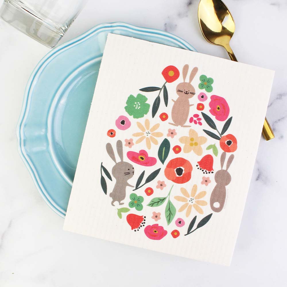 Potluck Press Spring Egg Mosaic Swedish Dishcloth | Farm Fresh To You
